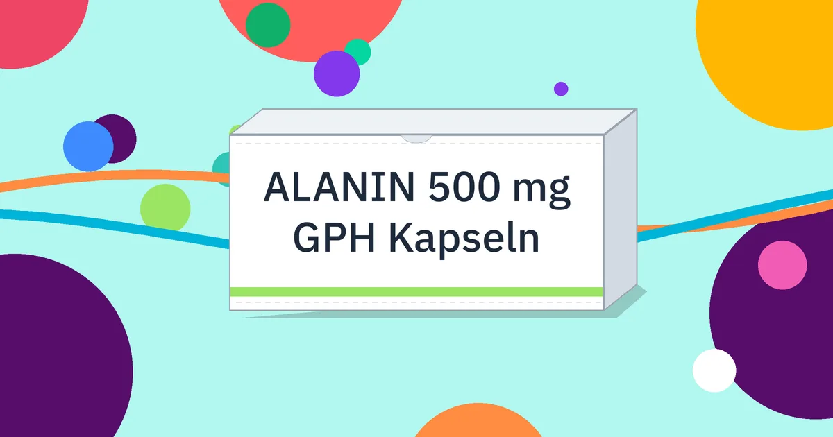 Symbolbild: Packung mit der Aufschrift ALANIN 500 mg GPH Kapseln (PZN 19860047) – Verfügbarkeit und Bezug in Apotheken in Frankfurt am Main
