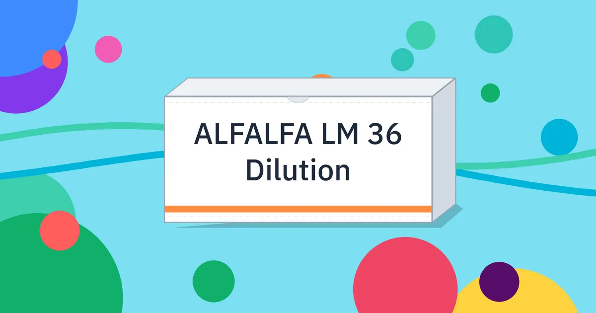Symbolbild: Packung mit der Aufschrift ALFALFA LM 36 Dilution (PZN 13310386) – Verfügbarkeit und Bezug in Apotheken in Frankfurt am Main