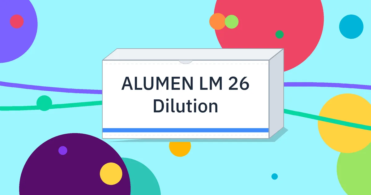 Symbolbild: Packung mit der Aufschrift ALUMEN LM 26 Dilution (PZN 12758185) – Verfügbarkeit und Bezug in Apotheken in Frankfurt am Main