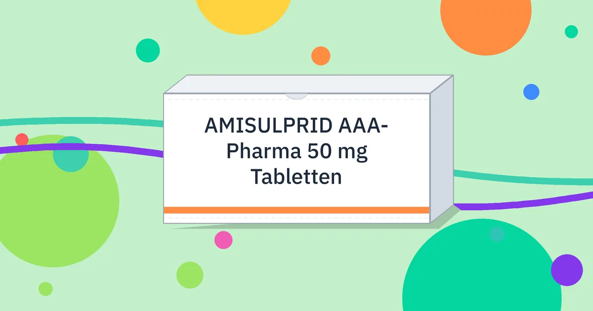 Symbolbild: Packung mit der Aufschrift AMISULPRID AAA-Pharma 50 mg Tabletten (PZN 01131388) – Verfügbarkeit und Bezug in Apotheken in Frankfurt am Main