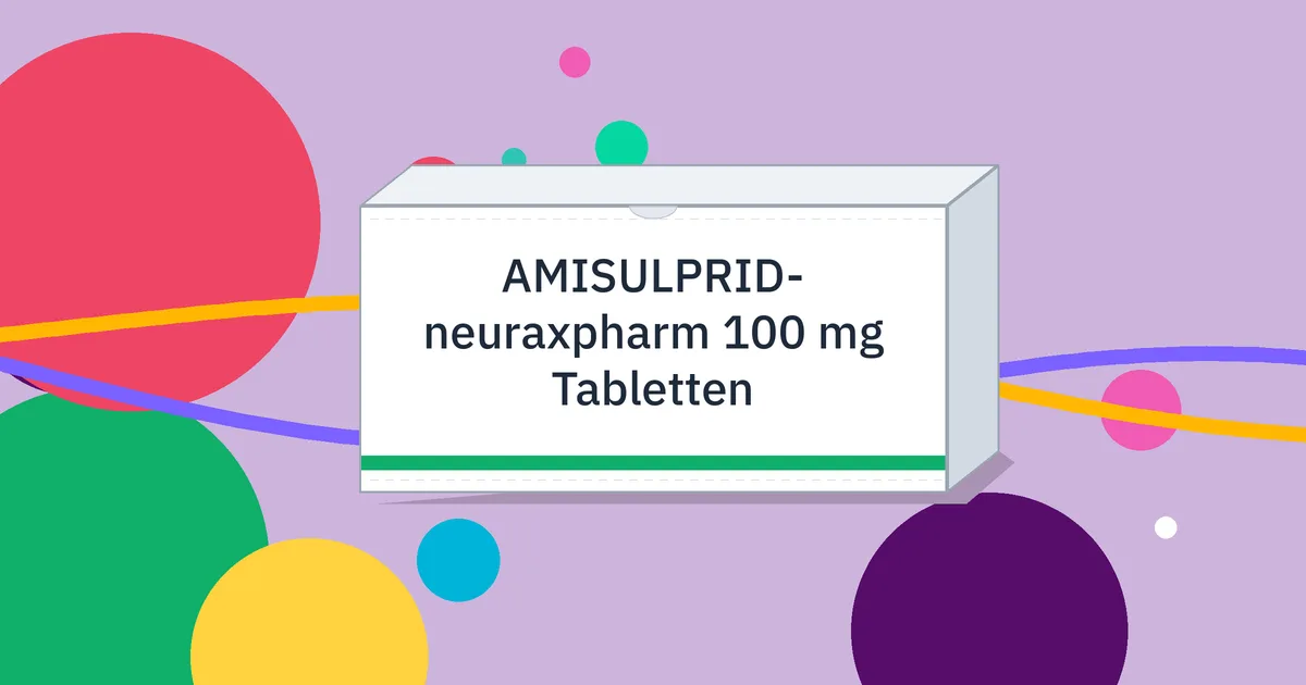Symbolbild: Packung mit der Aufschrift AMISULPRID-neuraxpharm 100 mg Tabletten (PZN 03836348) – Verfügbarkeit und Bezug in Apotheken in Frankfurt am Main