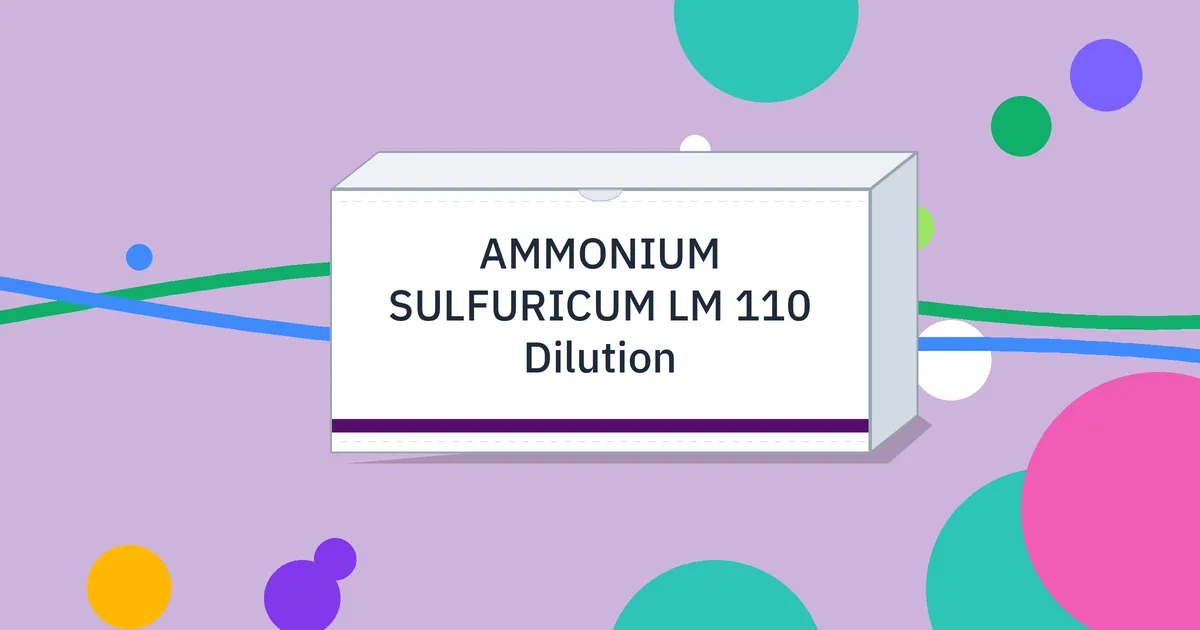 Symbolbild: Packung mit der Aufschrift AMMONIUM SULFURICUM LM 110 Dilution (PZN 13323503) – Verfügbarkeit und Bezug in Apotheken in Frankfurt am Main