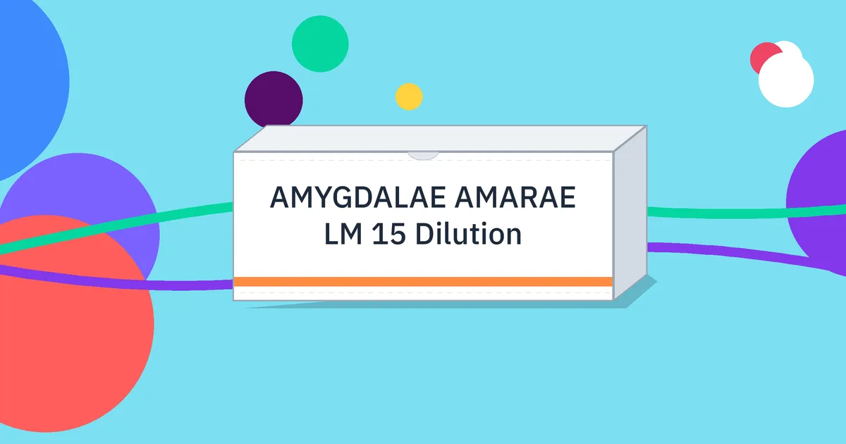 Symbolbild: Packung mit der Aufschrift AMYGDALAE AMARAE LM 15 Dilution (PZN 13325583) – Verfügbarkeit und Bezug in Apotheken in Frankfurt am Main