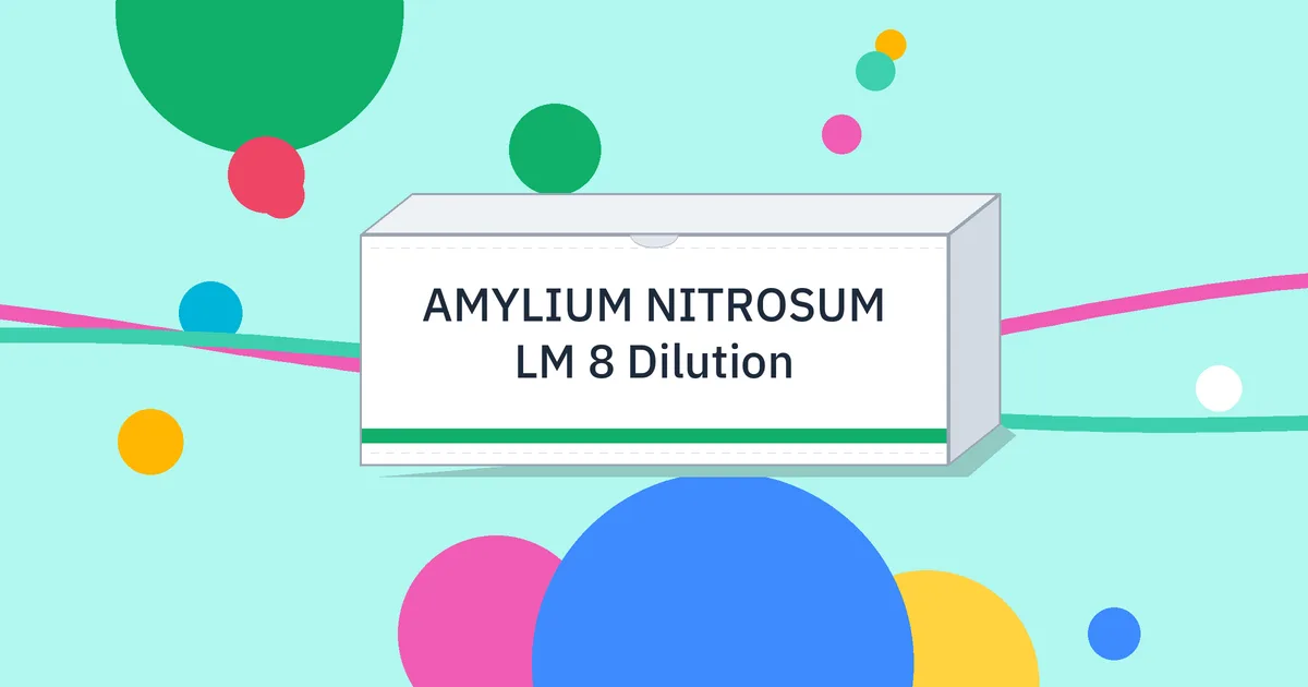 Symbolbild: Packung mit der Aufschrift AMYLIUM NITROSUM LM 8 Dilution (PZN 13326453) – Verfügbarkeit und Bezug in Apotheken in Frankfurt am Main