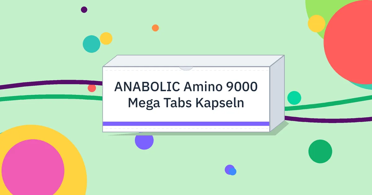 Symbolbild: Packung mit der Aufschrift ANABOLIC Amino 9000 Mega Tabs Kapseln (PZN 18734949) – Verfügbarkeit und Bezug in Apotheken in Frankfurt am Main