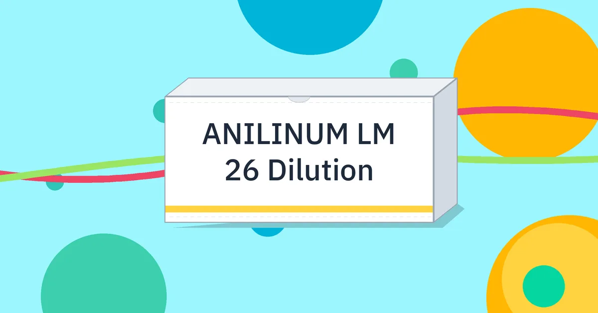 Symbolbild: Packung mit der Aufschrift ANILINUM LM 26 Dilution (PZN 12762554) – Verfügbarkeit und Bezug in Apotheken in Frankfurt am Main