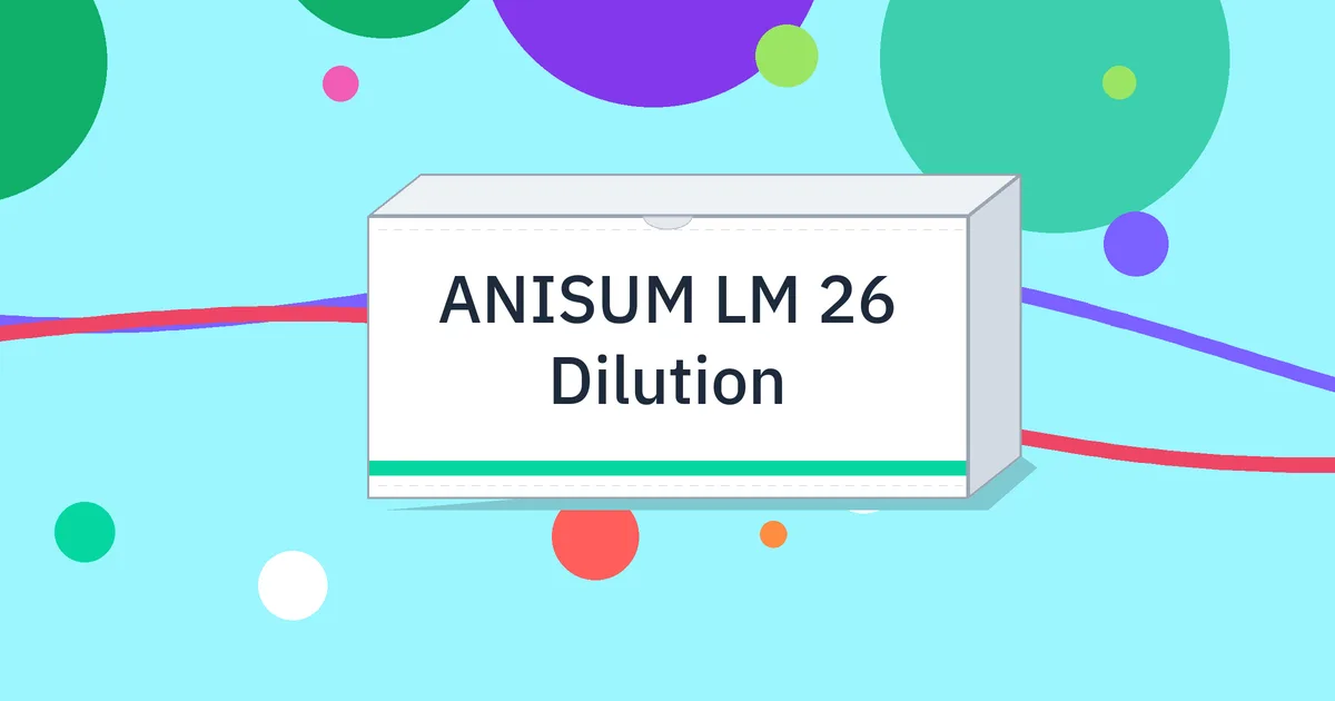 Symbolbild: Packung mit der Aufschrift ANISUM LM 26 Dilution (PZN 12763068) – Verfügbarkeit und Bezug in Apotheken in Frankfurt am Main
