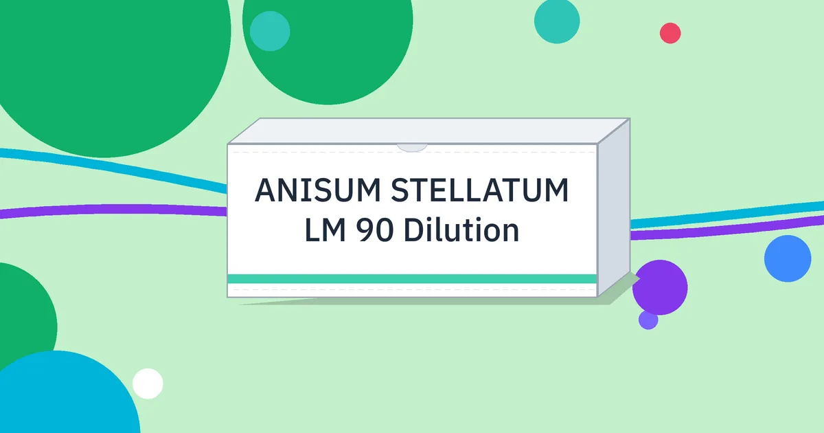 Symbolbild: Packung mit der Aufschrift ANISUM STELLATUM LM 90 Dilution (PZN 13369652) – Verfügbarkeit und Bezug in Apotheken in Frankfurt am Main