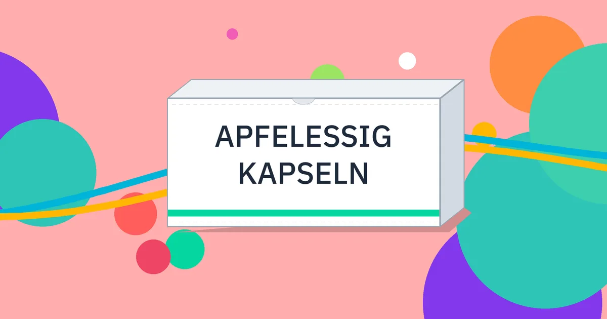 Symbolbild: Packung mit der Aufschrift APFELESSIG KAPSELN (PZN 18843070) – Verfügbarkeit und Bezug in Apotheken in Frankfurt am Main