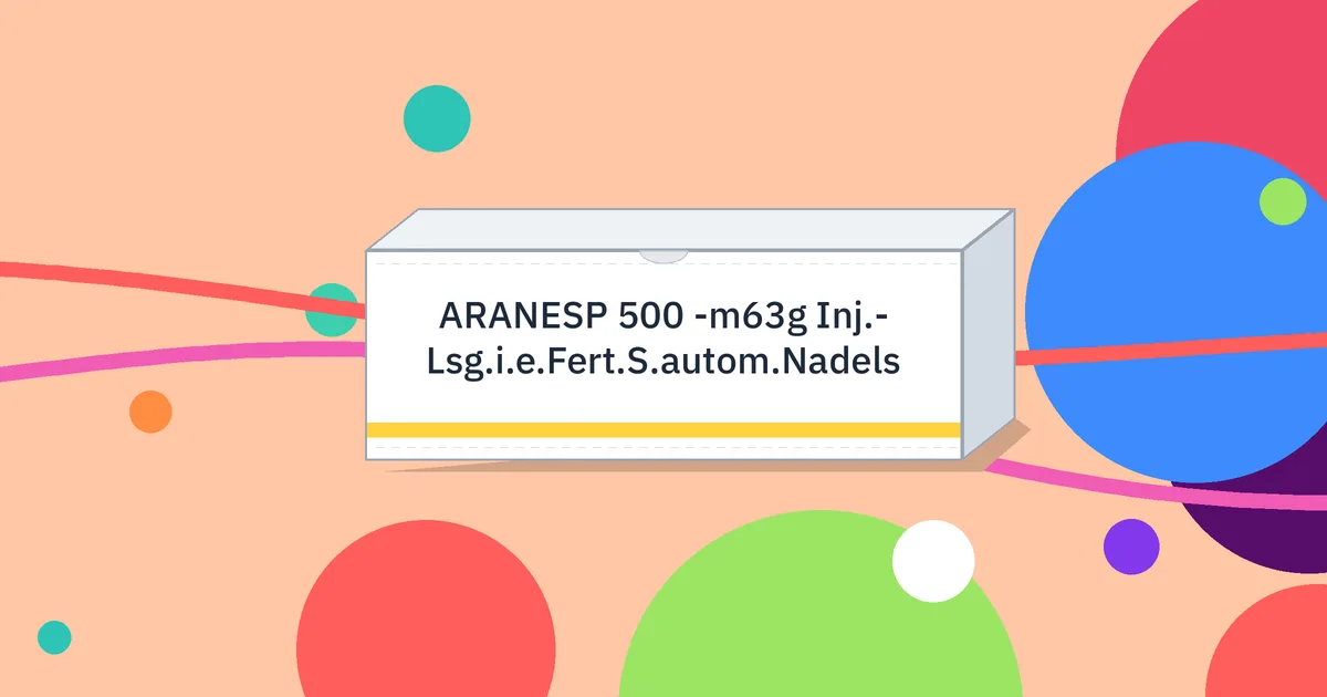 Symbolbild: Packung mit der Aufschrift ARANESP 500 -m63g Inj.-Lsg.i.e.Fert.S.autom.Nadels (PZN 09124264) – Verfügbarkeit und Bezug in Apotheken in Frankfurt am Main
