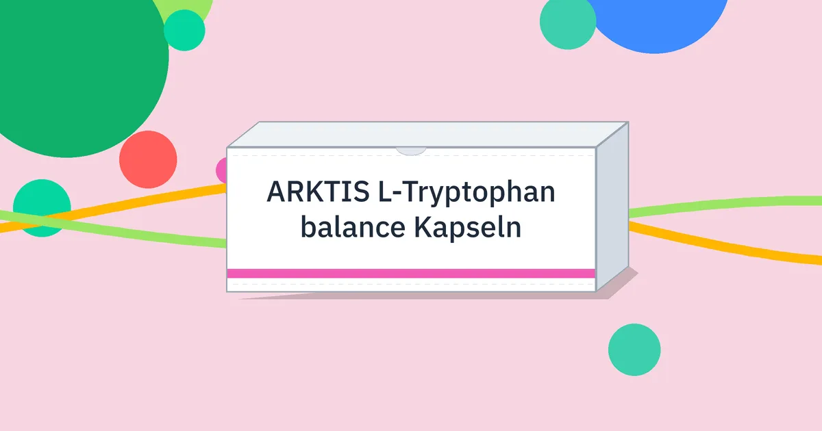 Symbolbild: Packung mit der Aufschrift ARKTIS L-Tryptophan balance Kapseln (PZN 16024468) – Verfügbarkeit und Bezug in Apotheken in Frankfurt am Main