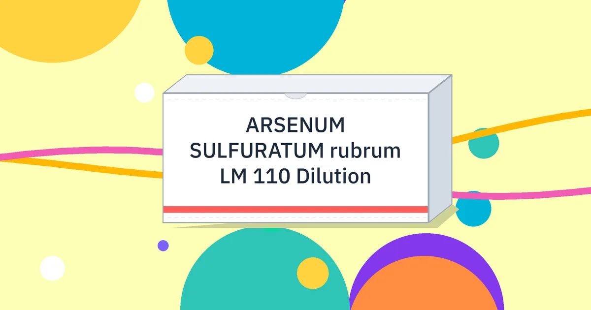 Symbolbild: Packung mit der Aufschrift ARSENUM SULFURATUM rubrum LM 110 Dilution (PZN 12780078) – Verfügbarkeit und Bezug in Apotheken in Frankfurt am Main