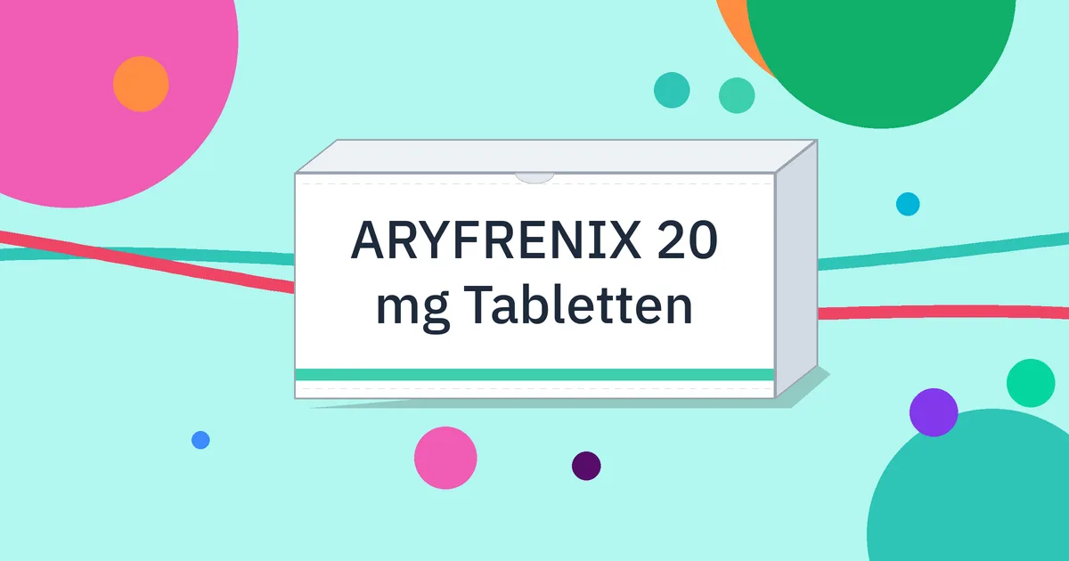 Symbolbild: Packung mit der Aufschrift ARYFRENIX 20 mg Tabletten (PZN 18907930) – Verfügbarkeit und Bezug in Apotheken in Frankfurt am Main