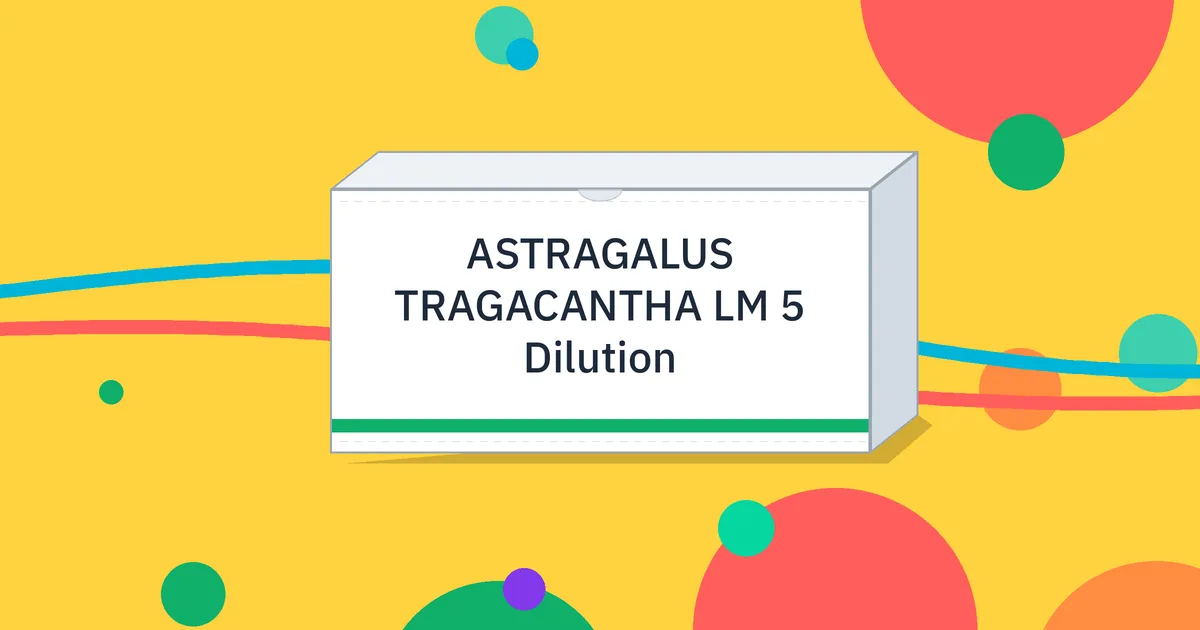 Symbolbild: Packung mit der Aufschrift ASTRAGALUS TRAGACANTHA LM 5 Dilution (PZN 13404667) – Verfügbarkeit und Bezug in Apotheken in Frankfurt am Main