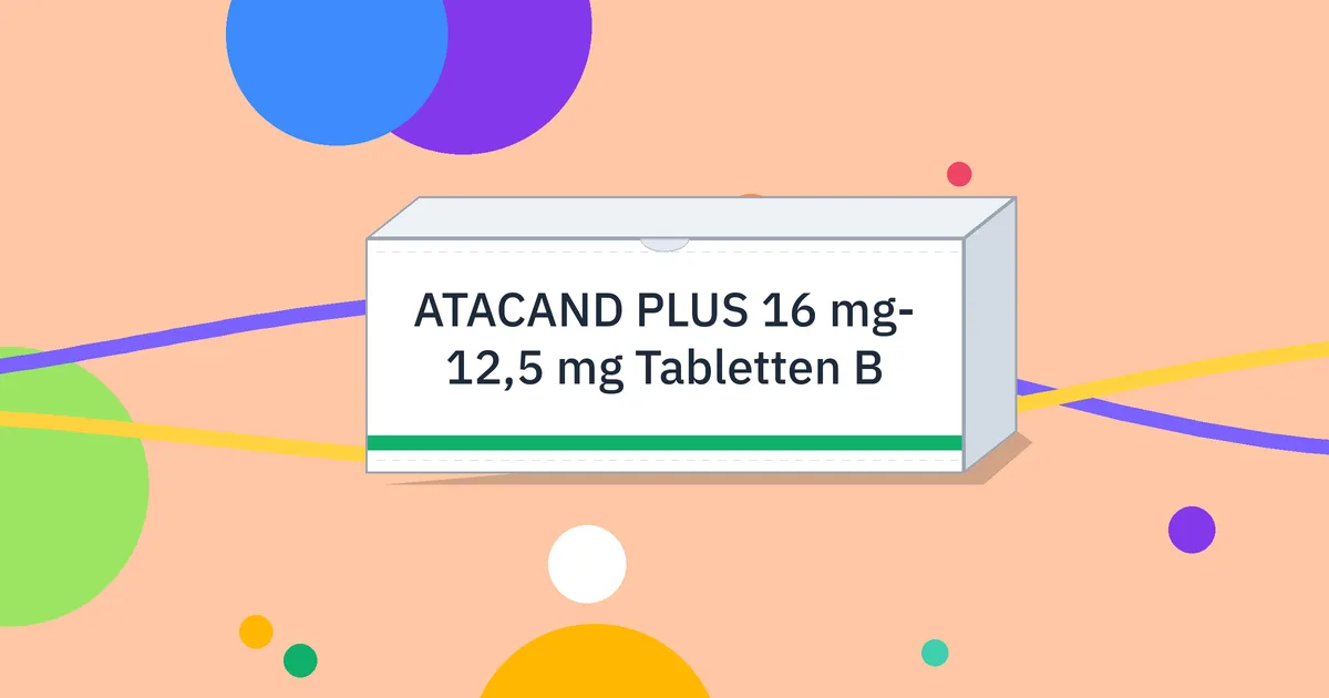 Symbolbild: Packung mit der Aufschrift ATACAND PLUS 16 mg-12,5 mg Tabletten B (PZN 12652268) – Verfügbarkeit und Bezug in Apotheken in Frankfurt am Main