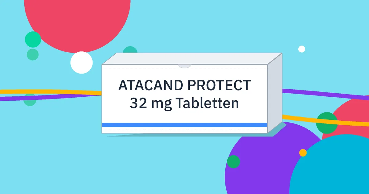 Symbolbild: Packung mit der Aufschrift ATACAND PROTECT 32 mg Tabletten (PZN 19058255) – Verfügbarkeit und Bezug in Apotheken in Frankfurt am Main