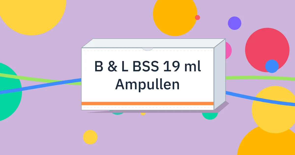 Symbolbild: Packung mit der Aufschrift B & L BSS 19 ml Ampullen (PZN 09194566) – Verfügbarkeit und Bezug in Apotheken in Frankfurt am Main