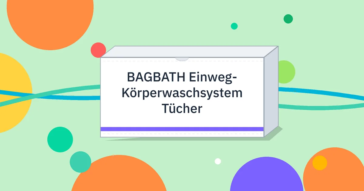 Symbolbild: Packung mit der Aufschrift BAGBATH Einweg-Körperwaschsystem Tücher (PZN 06149252) – Verfügbarkeit und Bezug in Apotheken in Frankfurt am Main