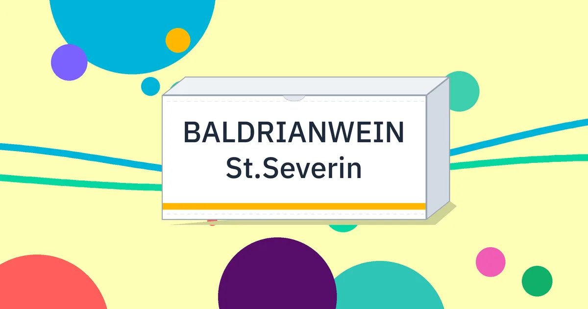 Symbolbild: Packung mit der Aufschrift BALDRIANWEIN St.Severin (PZN 11321931) – Verfügbarkeit und Bezug in Apotheken in Frankfurt am Main