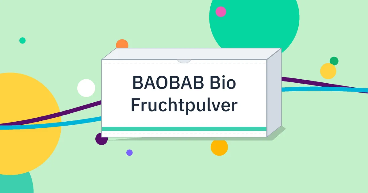 Symbolbild: Packung mit der Aufschrift BAOBAB Bio Fruchtpulver (PZN 15301204) – Verfügbarkeit und Bezug in Apotheken in Frankfurt am Main