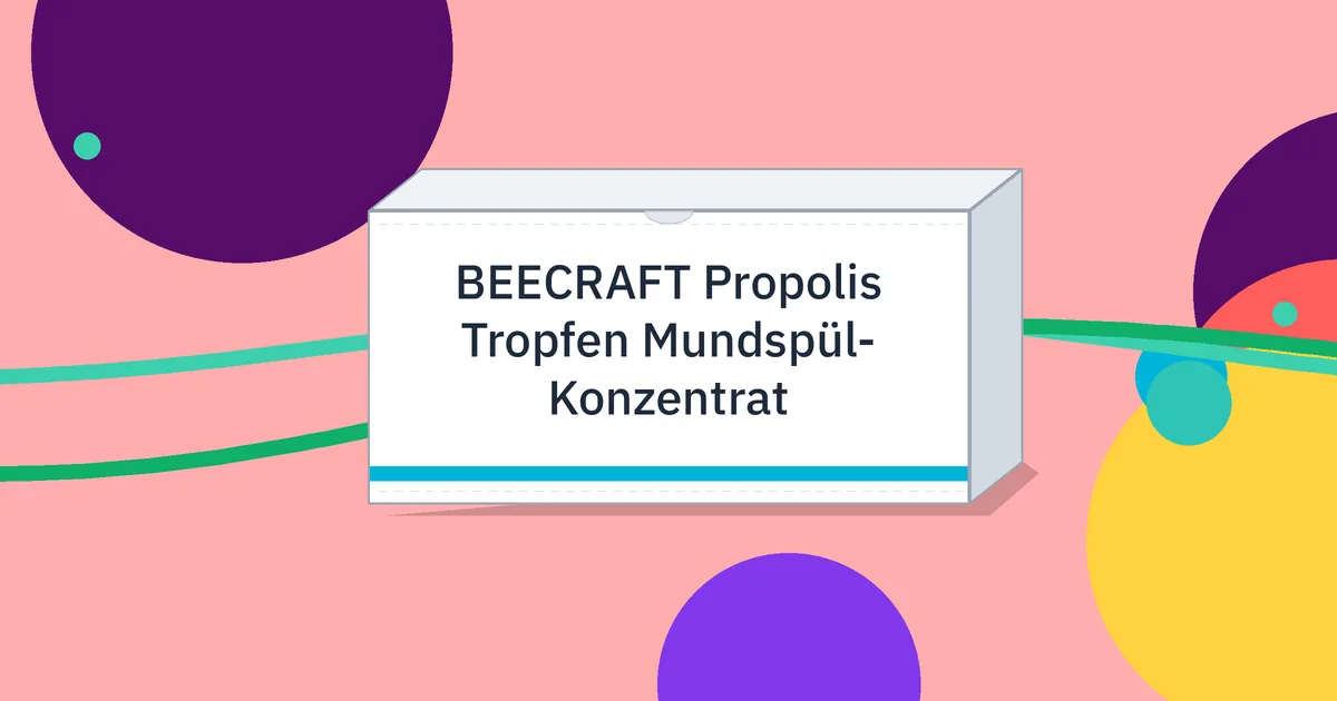 Symbolbild: Packung mit der Aufschrift BEECRAFT Propolis Tropfen Mundspül-Konzentrat (PZN 15024302) – Verfügbarkeit und Bezug in Apotheken in Frankfurt am Main