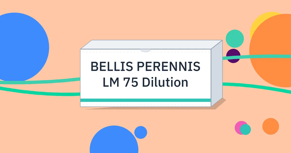 Symbolbild: Packung mit der Aufschrift BELLIS PERENNIS LM 75 Dilution (PZN 12791840) – Verfügbarkeit und Bezug in Apotheken in Frankfurt am Main