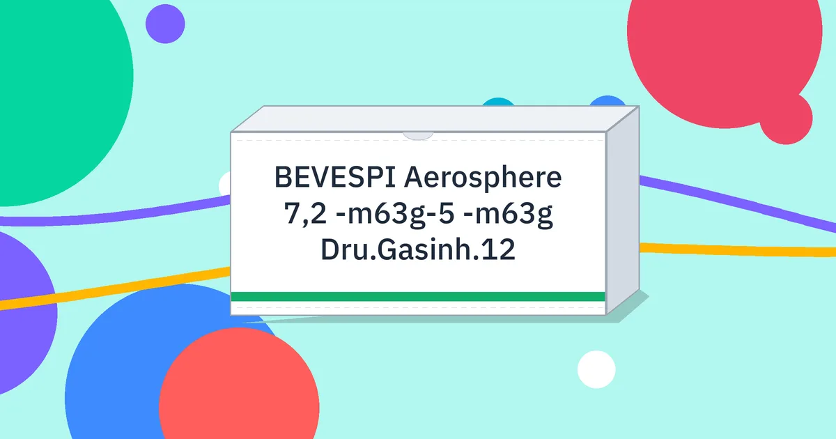 Symbolbild: Packung mit der Aufschrift BEVESPI Aerosphere 7,2 -m63g-5 -m63g Dru.Gasinh.12 (PZN 19119761) – Verfügbarkeit und Bezug in Apotheken in Frankfurt am Main