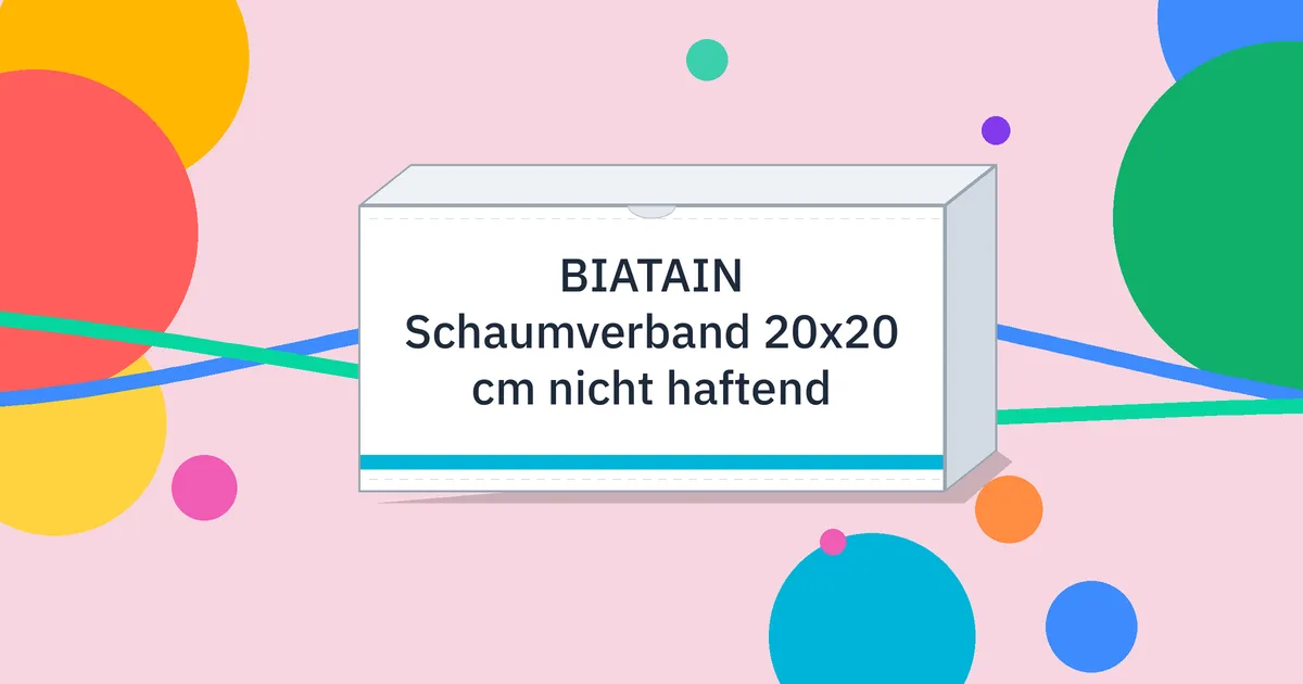 Symbolbild: Packung mit der Aufschrift BIATAIN Schaumverband 20x20 cm nicht haftend (PZN 17669629) – Verfügbarkeit und Bezug in Apotheken in Frankfurt am Main