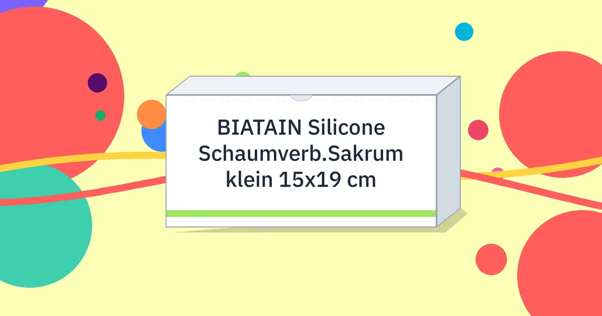 Symbolbild: Packung mit der Aufschrift BIATAIN Silicone Schaumverb.Sakrum klein 15x19 cm (PZN 14237036) – Verfügbarkeit und Bezug in Apotheken in Frankfurt am Main
