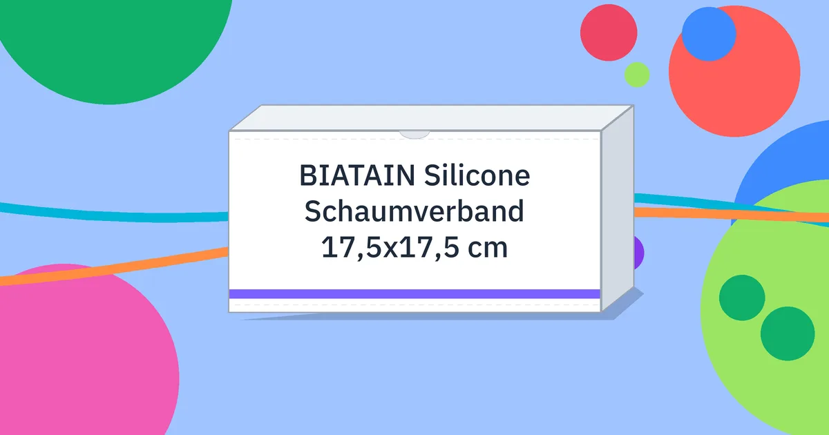 Symbolbild: Packung mit der Aufschrift BIATAIN Silicone Schaumverband 17,5x17,5 cm (PZN 17311046) – Verfügbarkeit und Bezug in Apotheken in Frankfurt am Main