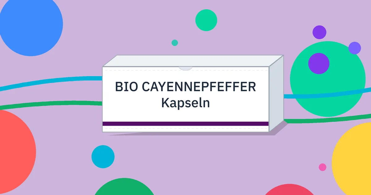 Symbolbild: Packung mit der Aufschrift BIO CAYENNEPFEFFER Kapseln (PZN 09522409) – Verfügbarkeit und Bezug in Apotheken in Frankfurt am Main