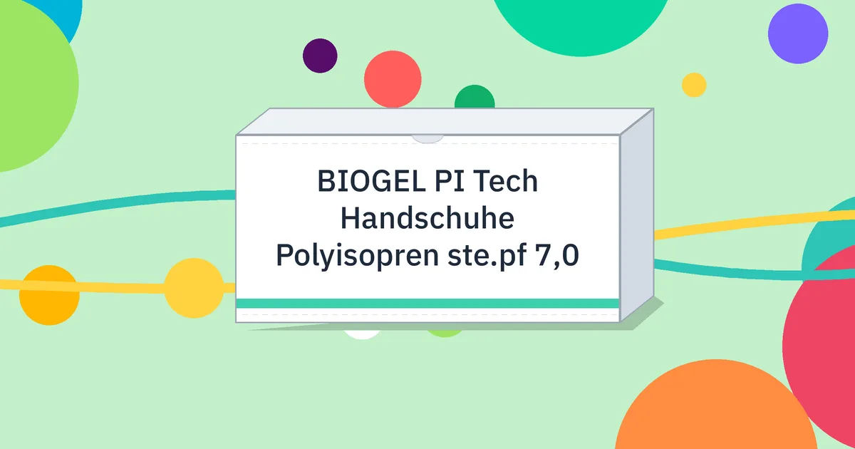 Symbolbild: Packung mit der Aufschrift BIOGEL PI Tech Handschuhe Polyisopren ste.pf 7,0 (PZN 20866635) – Verfügbarkeit und Bezug in Apotheken in Frankfurt am Main