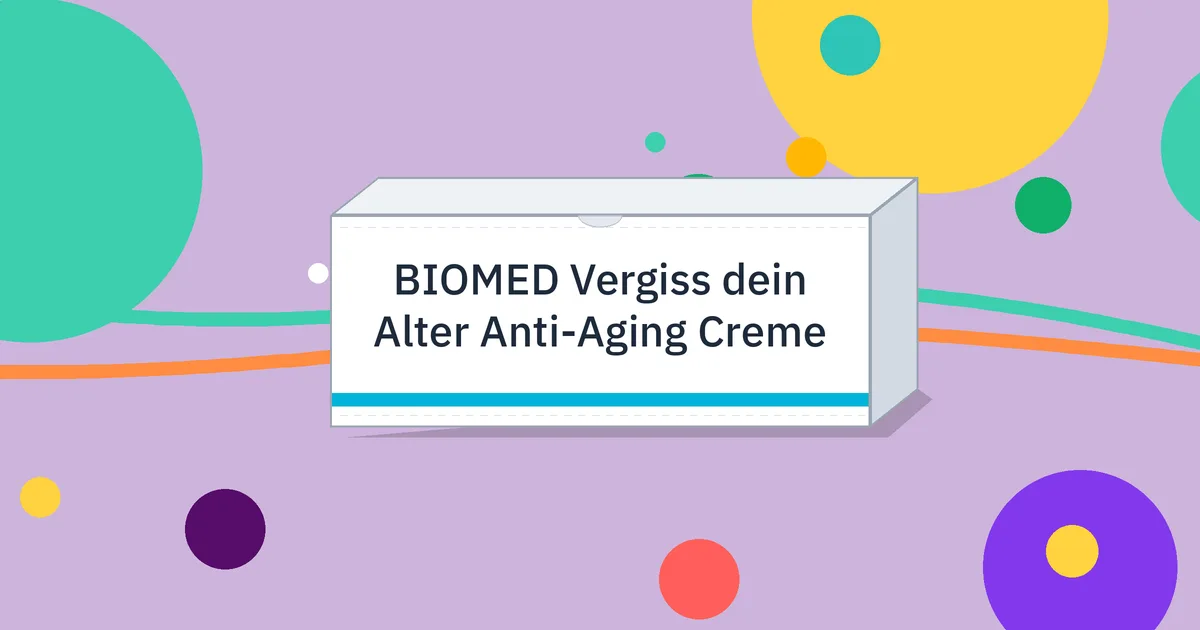 Symbolbild: Packung mit der Aufschrift BIOMED Vergiss dein Alter Anti-Aging Creme (PZN 06832173) – Verfügbarkeit und Bezug in Apotheken in Frankfurt am Main