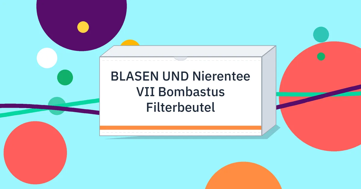 Symbolbild: Packung mit der Aufschrift BLASEN UND Nierentee VII Bombastus Filterbeutel (PZN 04856459) – Verfügbarkeit und Bezug in Apotheken in Frankfurt am Main