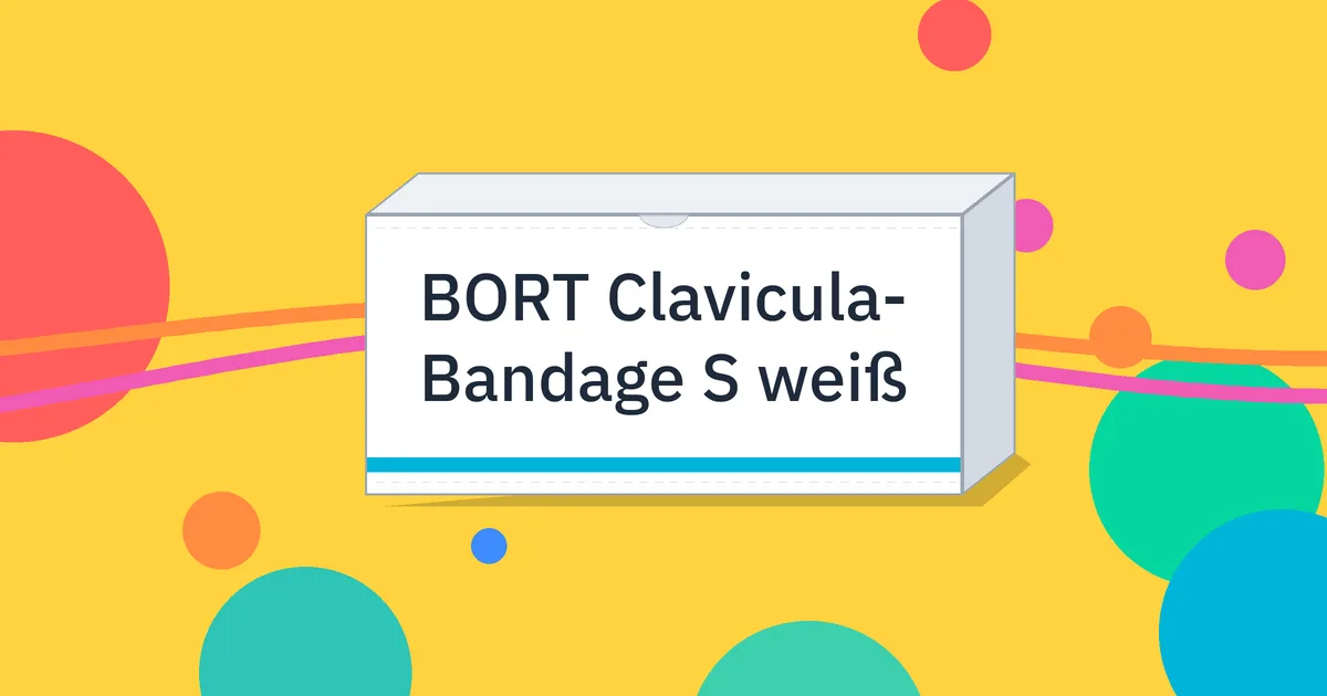 Symbolbild: Packung mit der Aufschrift BORT Clavicula-Bandage S weiß (PZN 09443259) – Verfügbarkeit und Bezug in Apotheken in Frankfurt am Main
