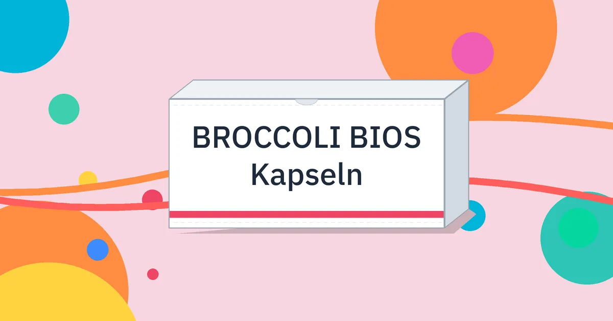 Symbolbild: Packung mit der Aufschrift BROCCOLI BIOS Kapseln (PZN 00942989) – Verfügbarkeit und Bezug in Apotheken in Frankfurt am Main