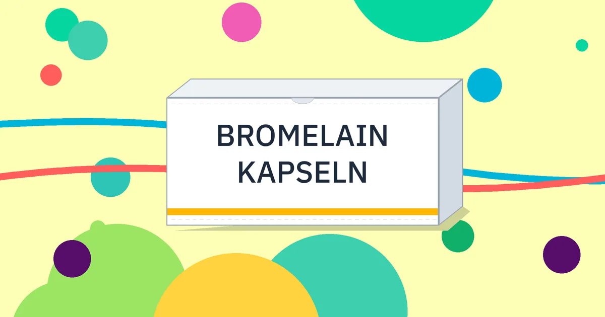Symbolbild: Packung mit der Aufschrift BROMELAIN KAPSELN (PZN 06435093) – Verfügbarkeit und Bezug in Apotheken in Frankfurt am Main