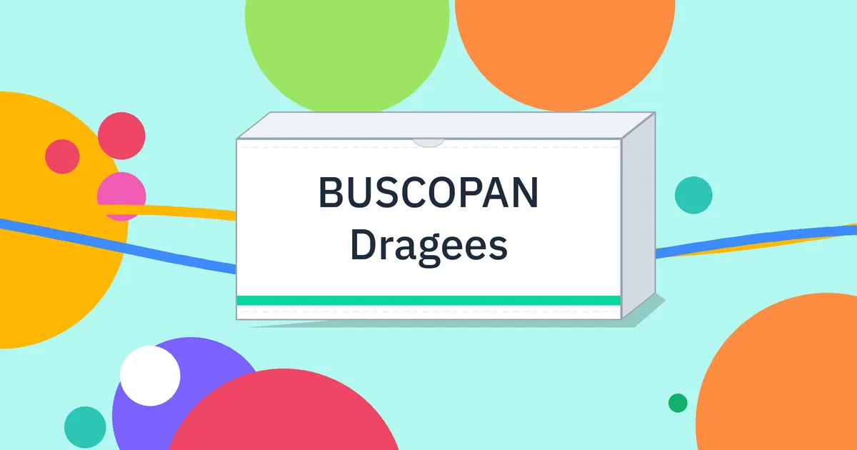 Symbolbild: Packung mit der Aufschrift BUSCOPAN Dragees (PZN 00162004) – Verfügbarkeit und Bezug in Apotheken in Frankfurt am Main