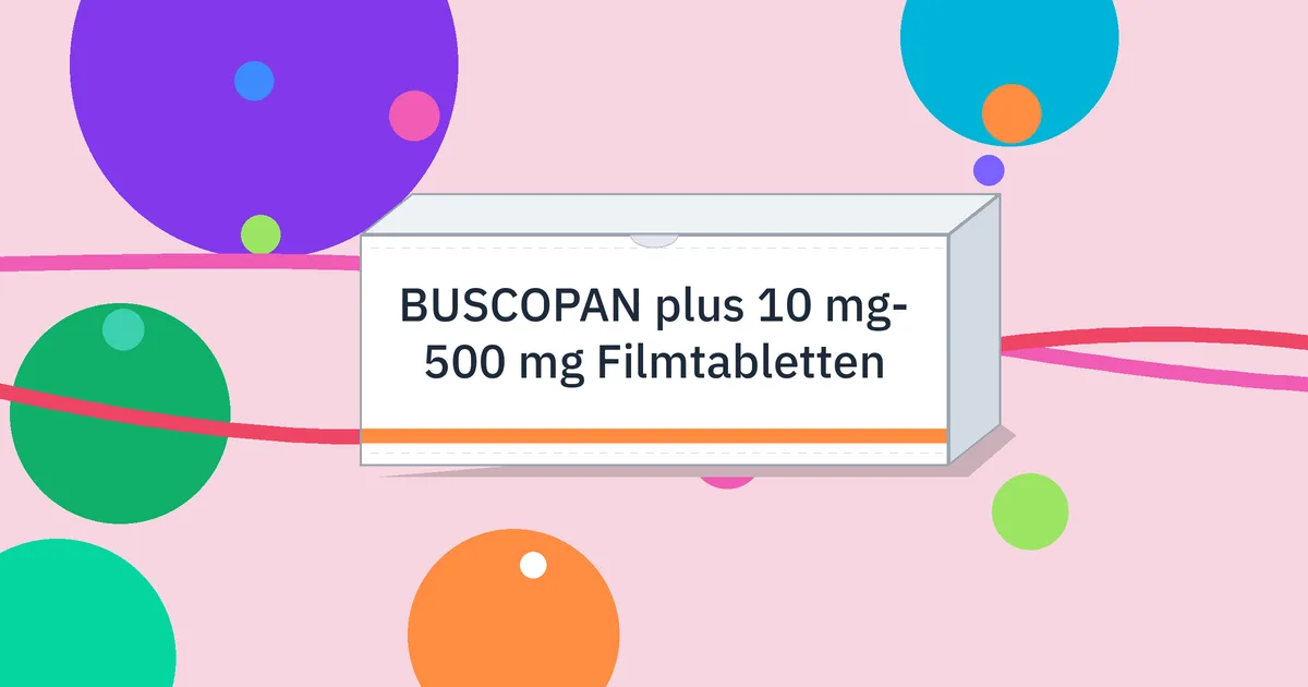 Symbolbild: Packung mit der Aufschrift BUSCOPAN plus 10 mg-500 mg Filmtabletten (PZN 19105693) – Verfügbarkeit und Bezug in Apotheken in Frankfurt am Main