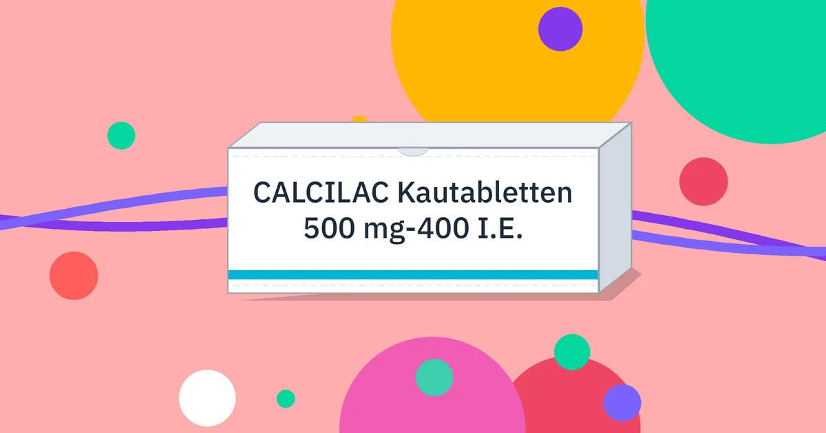 Symbolbild: Packung mit der Aufschrift CALCILAC Kautabletten 500 mg-400 I.E. (PZN 09091062) – Verfügbarkeit und Bezug in Apotheken in Frankfurt am Main