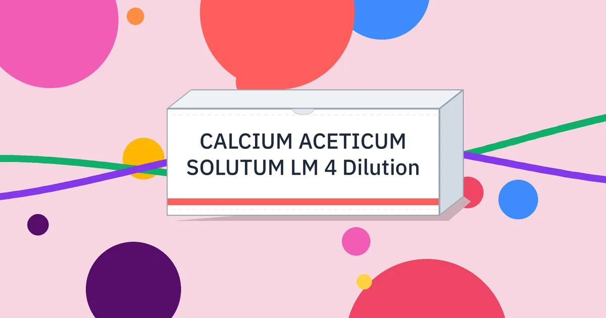 Symbolbild: Packung mit der Aufschrift CALCIUM ACETICUM SOLUTUM LM 4 Dilution (PZN 13406293) – Verfügbarkeit und Bezug in Apotheken in Frankfurt am Main
