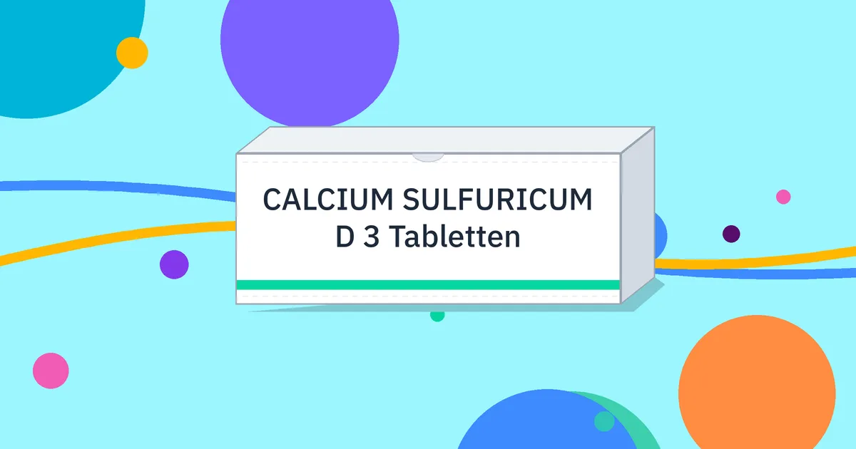 Symbolbild: Packung mit der Aufschrift CALCIUM SULFURICUM D 3 Tabletten (PZN 02627298) – Verfügbarkeit und Bezug in Apotheken in Frankfurt am Main