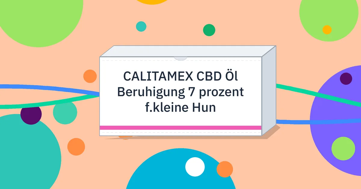 Symbolbild: Packung mit der Aufschrift CALITAMEX CBD Öl Beruhigung 7 prozent f.kleine Hun (PZN 19649068) – Verfügbarkeit und Bezug in Apotheken in Frankfurt am Main