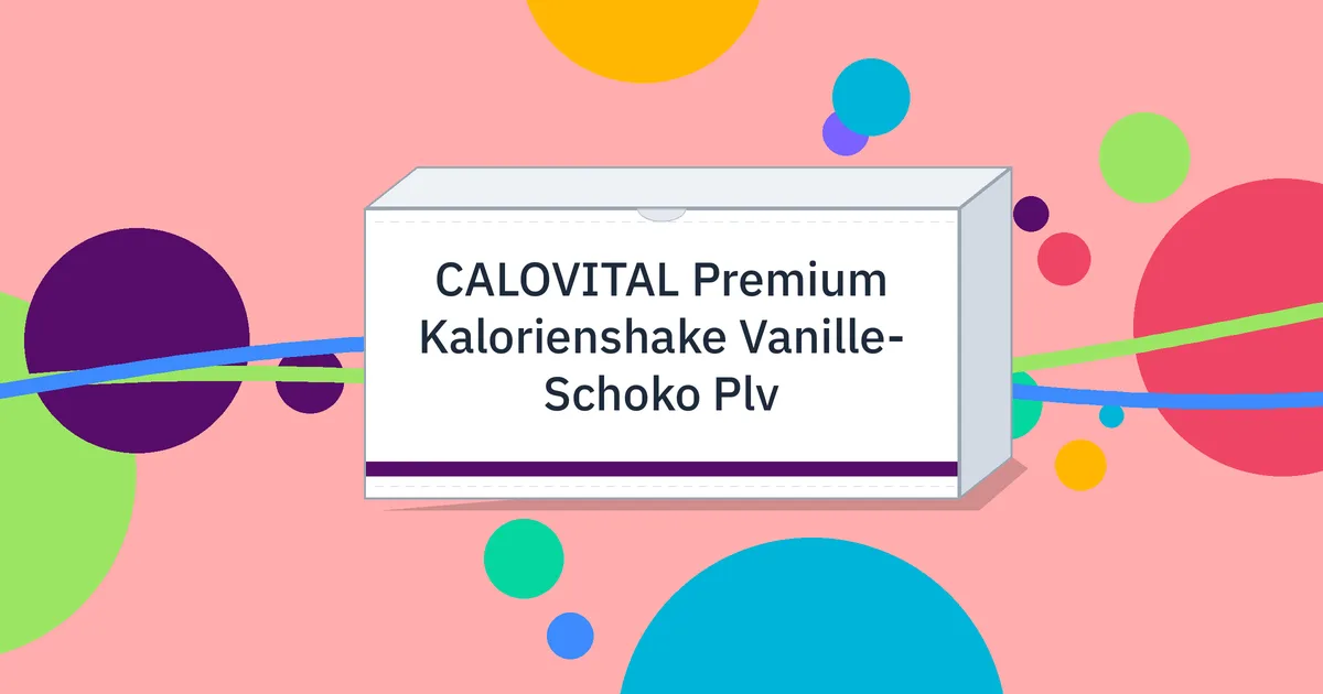 Symbolbild: Packung mit der Aufschrift CALOVITAL Premium Kalorienshake Vanille-Schoko Plv (PZN 19646006) – Verfügbarkeit und Bezug in Apotheken in Frankfurt am Main