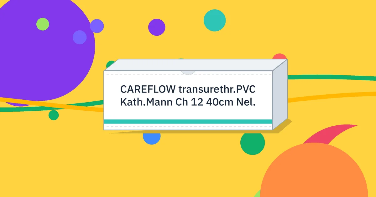 Symbolbild: Packung mit der Aufschrift CAREFLOW transurethr.PVC Kath.Mann Ch 12 40cm Nel. (PZN 18321064) – Verfügbarkeit und Bezug in Apotheken in Frankfurt am Main