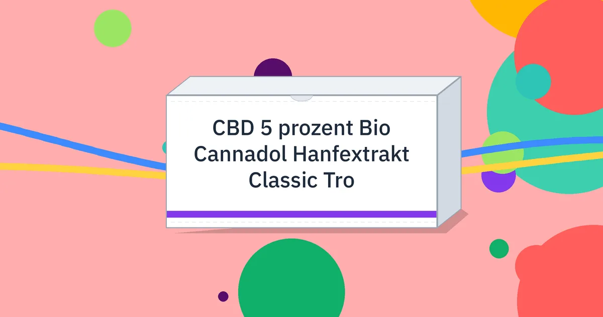 Symbolbild: Packung mit der Aufschrift CBD 5 prozent Bio Cannadol Hanfextrakt Classic Tro (PZN 17838569) – Verfügbarkeit und Bezug in Apotheken in Frankfurt am Main
