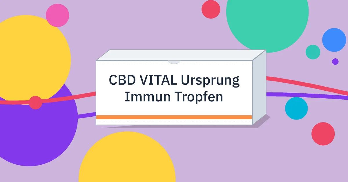 Symbolbild: Packung mit der Aufschrift CBD VITAL Ursprung Immun Tropfen (PZN 18386655) – Verfügbarkeit und Bezug in Apotheken in Frankfurt am Main