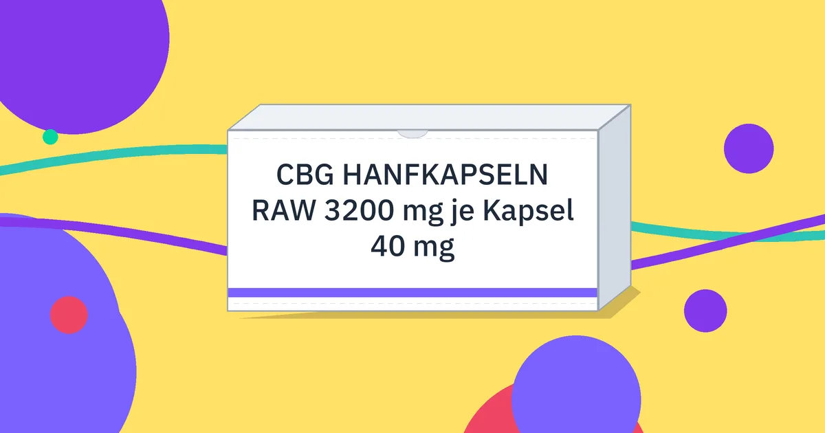 Symbolbild: Packung mit der Aufschrift CBG HANFKAPSELN RAW 3200 mg je Kapsel 40 mg (PZN 15734618) – Verfügbarkeit und Bezug in Apotheken in Frankfurt am Main