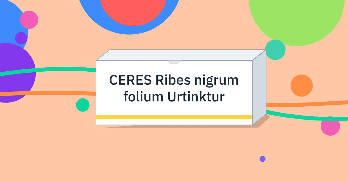 Symbolbild: Packung mit der Aufschrift CERES Ribes nigrum folium Urtinktur (PZN 12724944) – Verfügbarkeit und Bezug in Apotheken in Frankfurt am Main