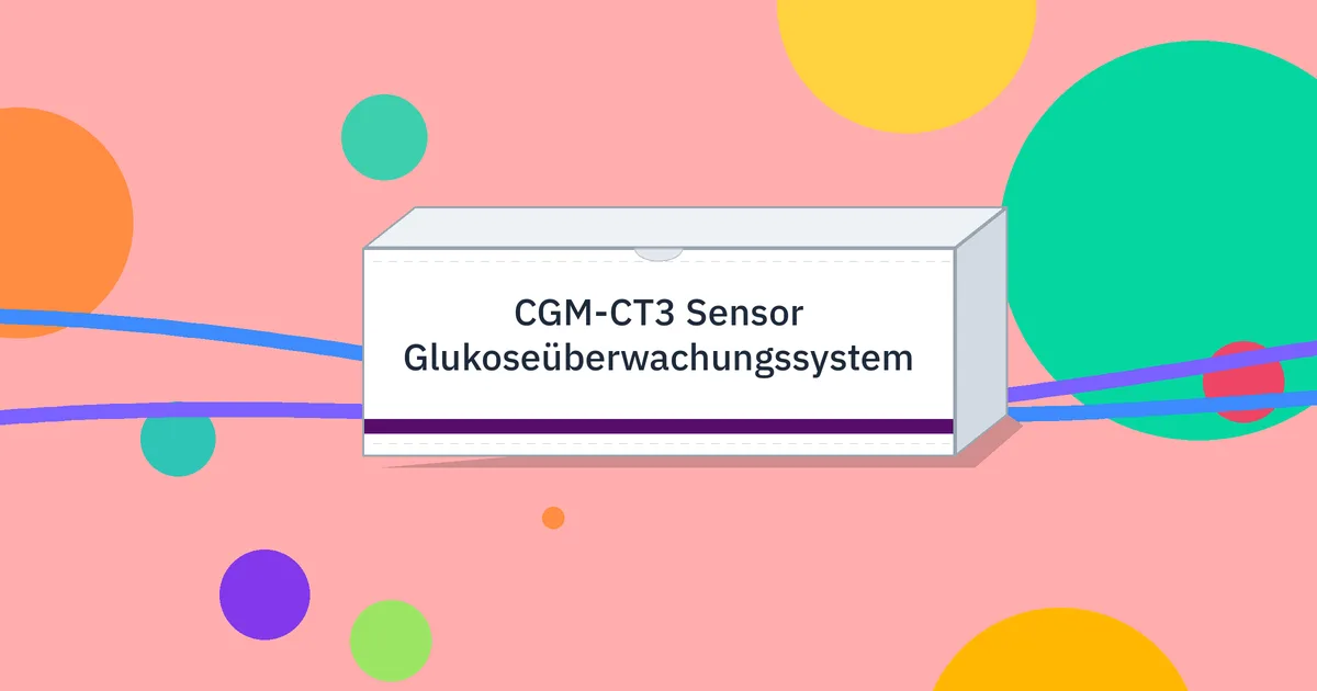 Symbolbild: Packung mit der Aufschrift CGM-CT3 Sensor Glukoseüberwachungssystem (PZN 19554505) – Verfügbarkeit und Bezug in Apotheken in Frankfurt am Main